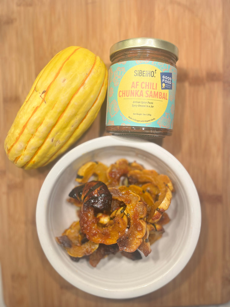 Oven Baked Delicata Squash with AF Chili Chunka Sambal – Sibeiho